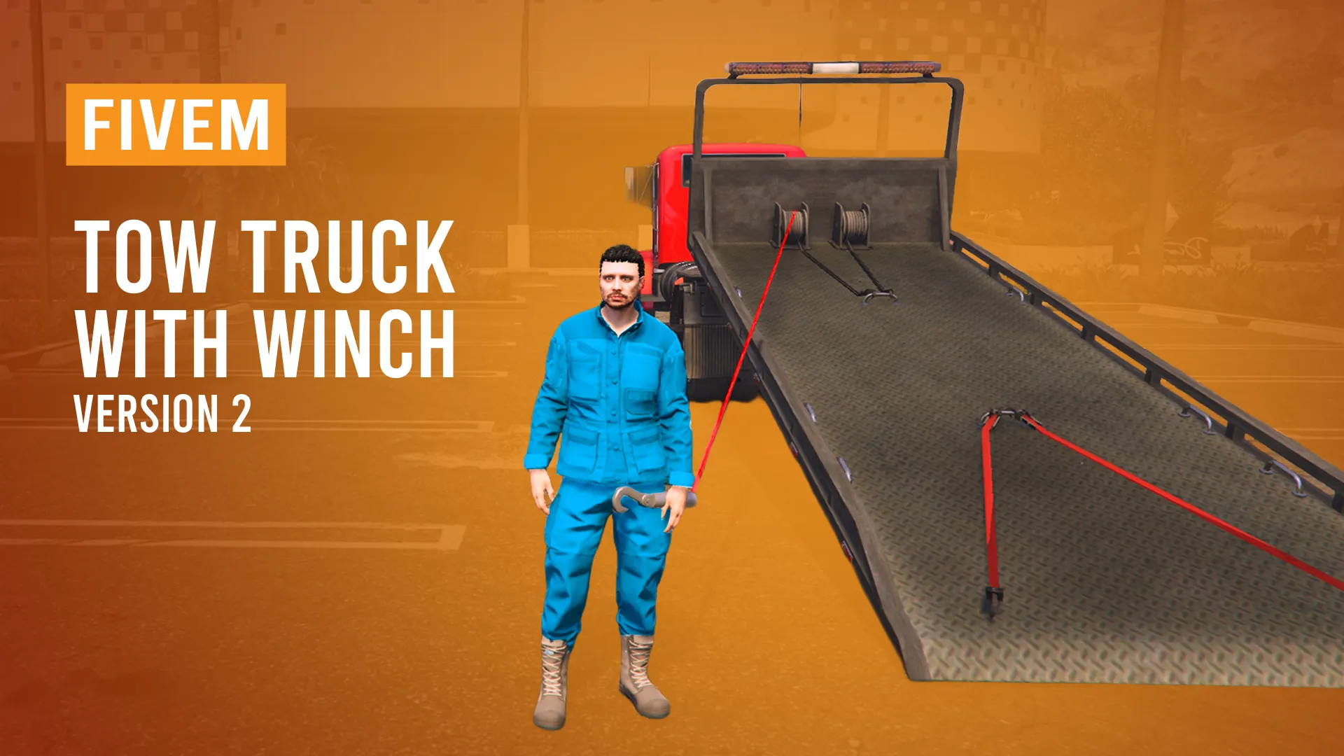 Tow Truck With Winch V2 FiveM Jump On Studios
